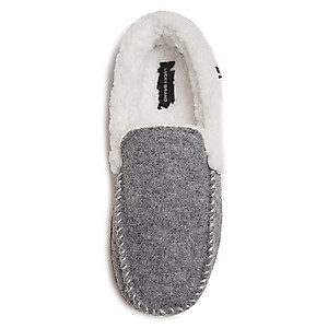 Lucky Brand Mens Faux Wool A-Line Slippers with Memory Foam