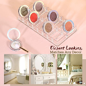 Luxspire Acrylic Eyeshadow Organizer, Makeup Drawer Organizer 16 Space Cosmetic Makeup Organizer for Pots, Eyeshadows, Mini Highlighter Blush Display Storage Case Beauty Care Holder Container - Clear