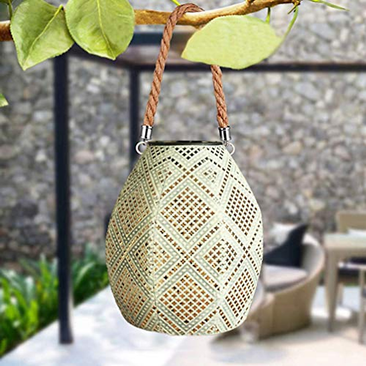 Outdoor Lantern Solar Lamp Solar Powered Patio Lights Courtyard Light Decorative Hanging Light Garden Landscape Light Lamp for Home House Outdoor Pendant Light