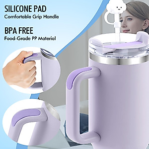 LorinShine 40 OZ Stainless Steel Tumbler with Lid and Straw, Insulated Cup with Handle, Leak Proof Tumbler, Large Water Iced Tea Coffee Bottle for Gift/Travel/Sport/Home