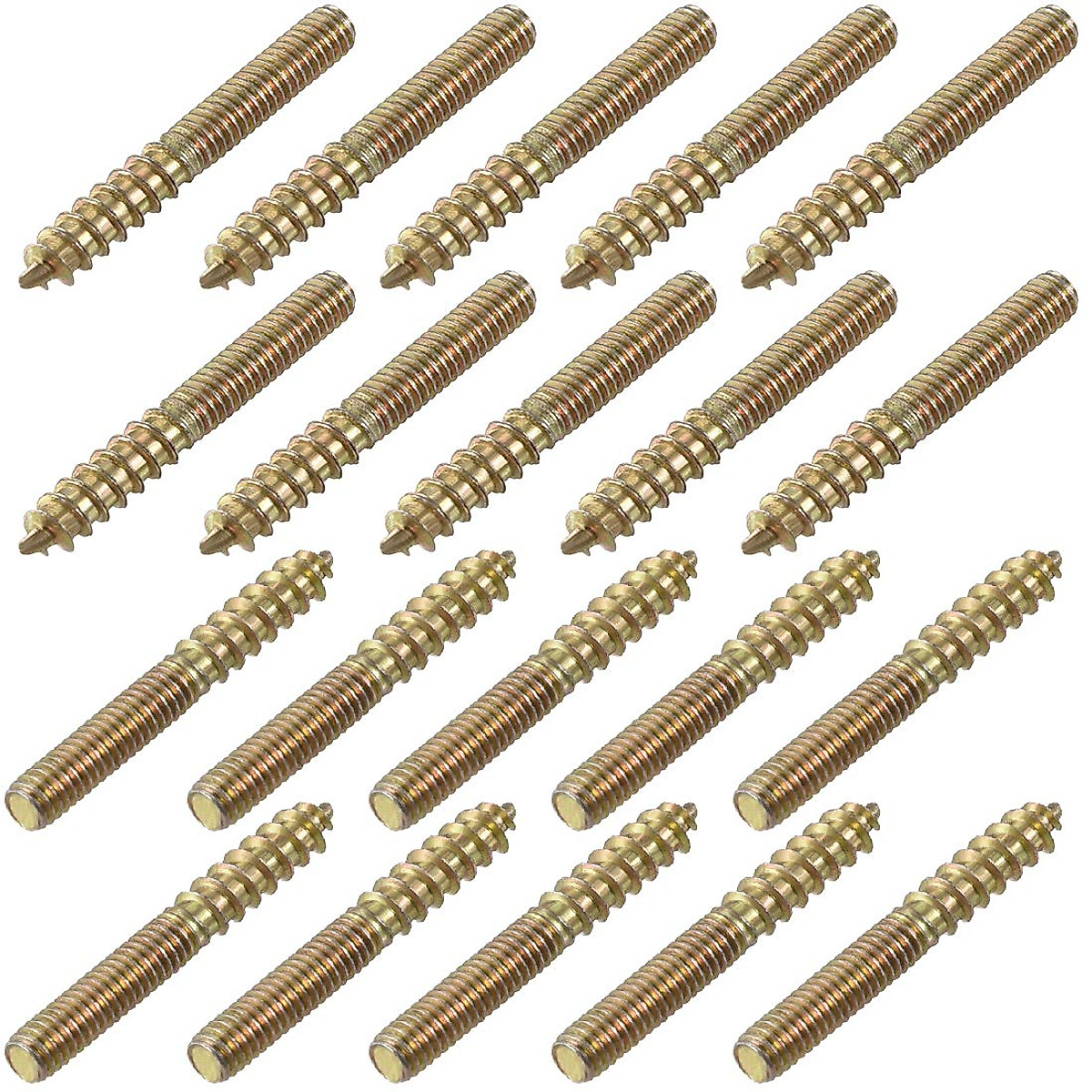 uxcell M4 Hanger Bolts Length 1-1/8"(30mm) Double Headed Bolts Self-Tapping Screw 4mm Wood Joint Furniture Legs 20pcs