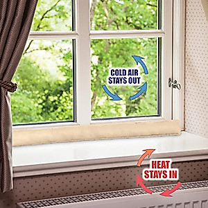 Twin Draft Guard Solo Guard Draft Stopper for Doors and Windows (Beige)