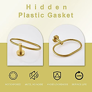 Bath Towel Ring Brushed Gold, APLusee 304 Stainless Steel Swivel Hand Towel Holder Dry Rack Near The Sink, Modern Bathroom Accessories