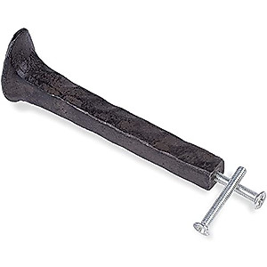 Rustic State Ray Screw in Wall Mount Cast Iron Hooks Coat Towel Bag Hat Hanger Multiuse Entryway Railroad Spike Rack Black Set of 4