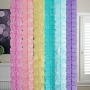 3D Four Leaf Flower Tissue Paper Hanging Streamers for All Party Events, Photo Garland Backdrop, 12-Pack (Unicorn Pastel)