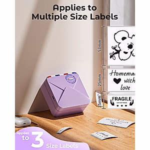 COLORWING M02S Pocket Mini Printer-Bluetooth Thermal Photo Mini Printer 300DPI,Thermal Sticker Printer for Study Notes, Photo, Organization, Gift, Compatible with iOS and Android