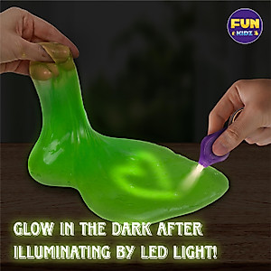 35.16 FL OZ Glow in The Dark Slime for Kids 6+, FunKidz 1040 ML Large Slime Pack Neon Colors Slime Kit Green Blue Pink Yellow Big Slime Gifts for Boys Girls Birthday Party