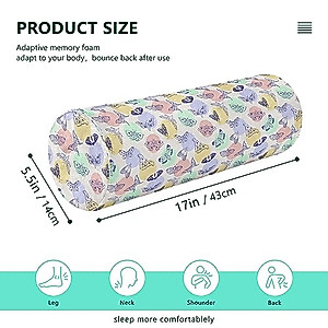 Vnurnrn Butterflies Moths Neck Support Pillow Round Neck Roll Bolster Cylinder Pillow Cervical Pillows Bolster Pillow for Leg Knee Back Head Support for Work Women Men Traveling Headrest