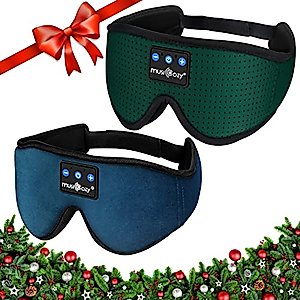 MUSICOZY Sleep Headphones 3D Bluetooth Sleep Mask, Wireless Sleeping Headphones Music Earbuds Eye Mask for Side Sleepers Men Women Ultra Thin Speakers Cool Gadgets Birthday Holiday Gifts, Pack of 2