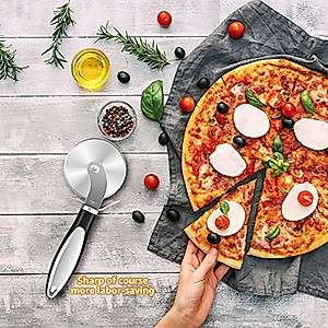 Pizza Cutter Wheel - Premium Kitchen Pizza Cutter - Super Sharp and Easy to Clean Pizza Slicer, Pizza Wheel, Cortador De Pizza, Black