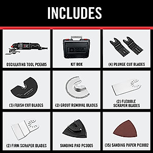 PORTER-CABLE Oscillating Tool Kit, 3-Amp, 52 Pieces (PCE605K52)