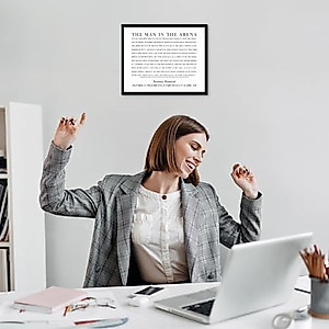 The Man in the Arena - Inspirational quotes Wall Art, Wall Decor Print With T. Roosevelt Quotes Is A Perfect Home Wall Decor For Living Room, Office, or Classroom Wall Décor. Unframed-14 x 11"