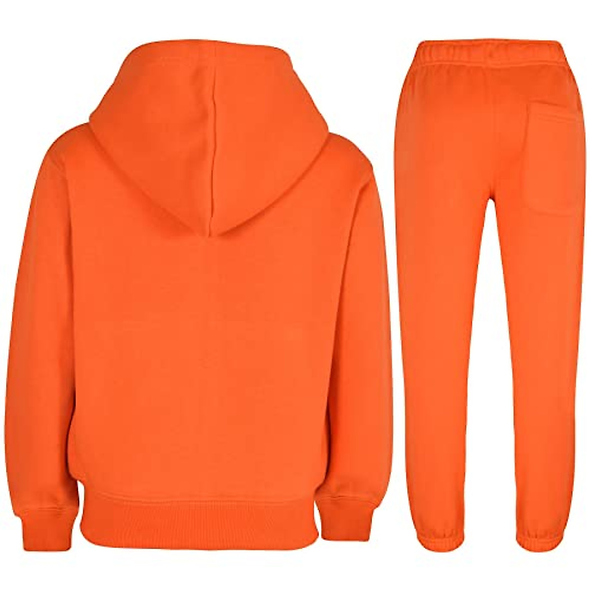 A2Z 4 Kids Unisex Plain Tracksuit Hoodie with Joggers Jogging Sweatpants Set - T.S Plain Orange 7-8