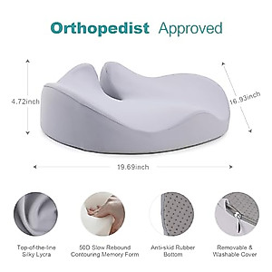 Foamula Seat Cushion for Office Chair, Memory Foam Sciatica Pain Relief Pillow, Seat Cushion for Hip, Tailbone, Coccyx Pain, Desk Chair Cushion for Office, Home, Gaming Chair, Car, Wheelchair XL