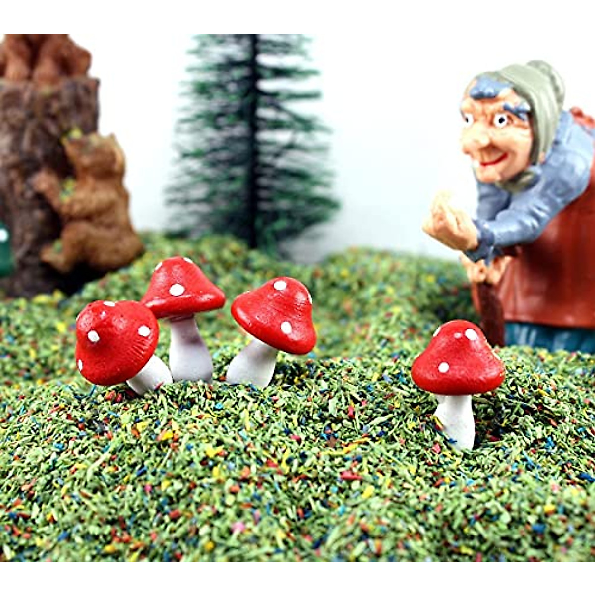 Meyer Imports Mini Wooden Mushroom Decoration (Pack of 6) - Miniature Mushrooms for Fairy Garden Art/Crafts/Dollhouse/Figurines Decor - Red