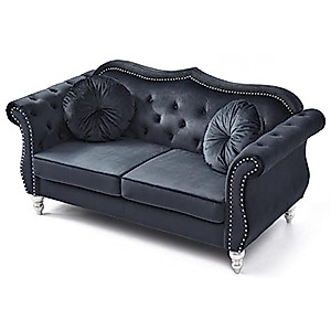 Glory Furniture Hollywood Loveseat Love Seats, Black