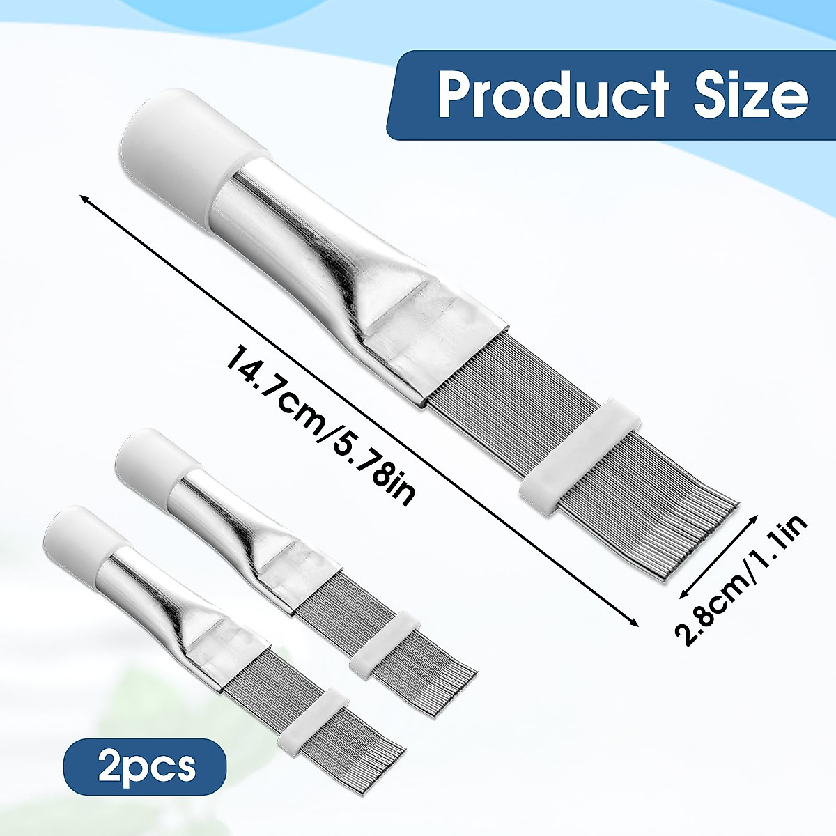 cobee 2 Pcs Air Conditioner Fin Comb, AC Fin Comb Straightener Cleaner Coil Brush, Adiator Fin Cleaning Refrigerator Tool, Evaporator Radiator Repair Clean Tool