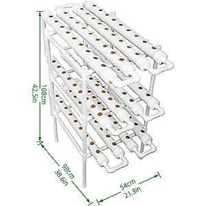 Ryan Hydroponic Grow Kit 3 Layers 108 Holes Plant Sites,Hydroponic Planting Equipment, Hydroponics Growing System, Vegetable Tool Grow Kit Includes Water Tube, Timer