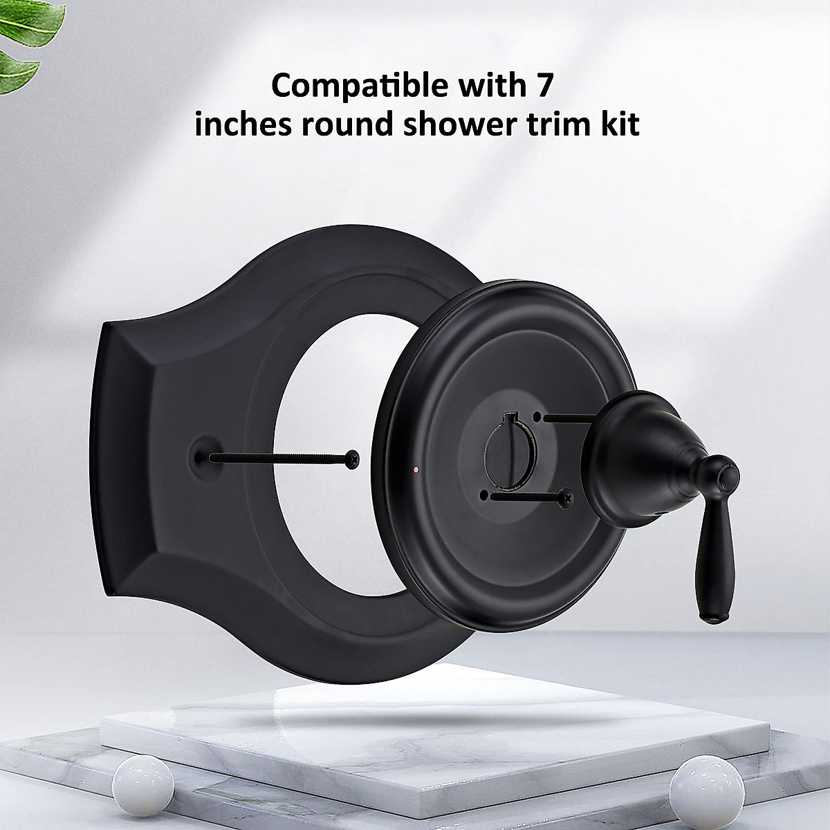 Renovation Shower Cover Plate for 2-Handle or 3-Handle to 1-Handle Shower Updates, Matte Black