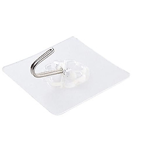 Wall Hooks Transparent Hook Free Nails,Waterproof and Oilproof for Keys Bathroom Shower Outdoor Kitchen Door Home Improvement Sticky Hook 20 Pack