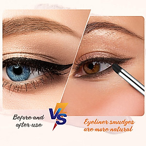 2 Pcs Eyeliner Smudge Brush Pencil Soft Makeup Tool Eyeshadow Blending Brush Eye Pencil Brush Eyeliner Smudge Tool Set for Eyeliner Blending Eye Shadow Liner (Sponge, 6.2 Inch)