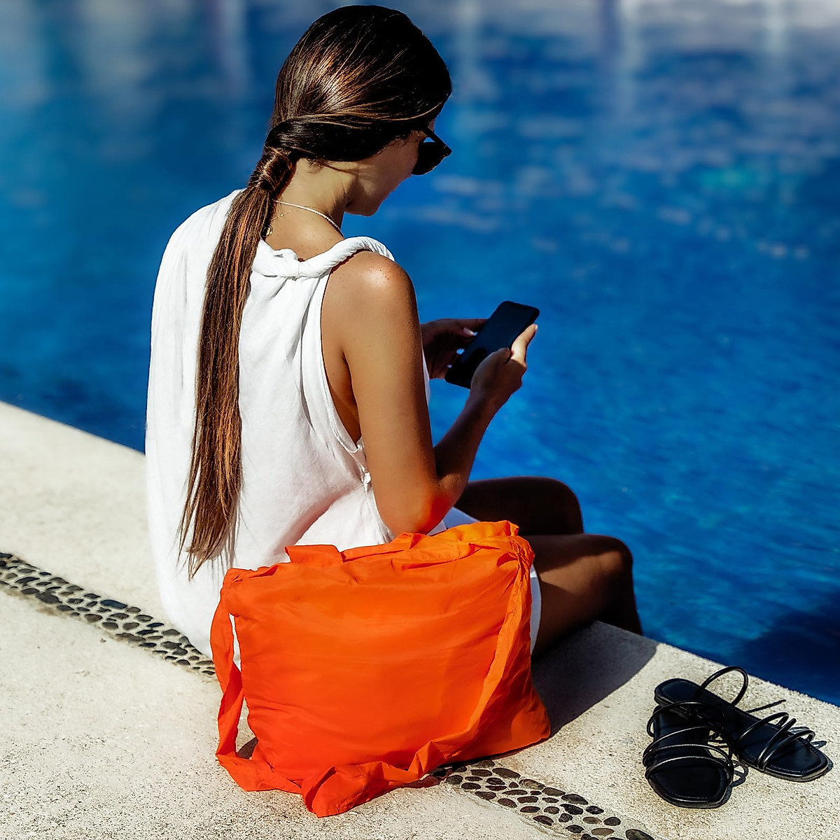 SYZY World's Most Compact Travel Tote Bag Portable Shopping Beach Market Bag - Reusable Collapsible Stuffable