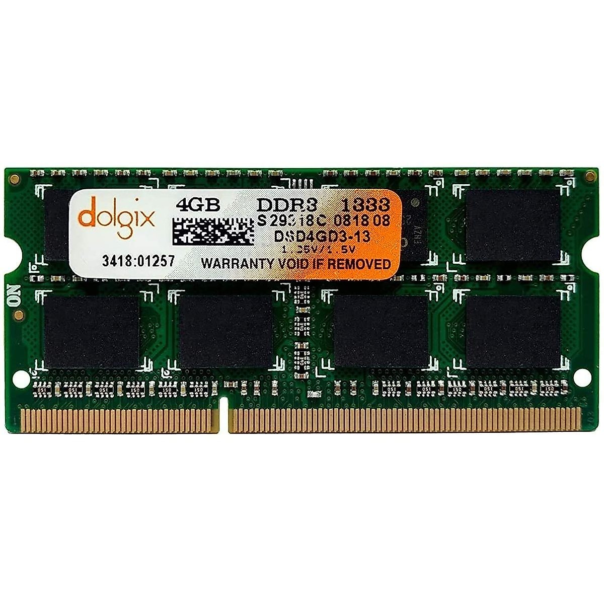 DOLGIX 4GB DDR3 PC3-10600 1333MHz Sodimm Laptop RAM Memory 204-Pin Notebook Upgrade