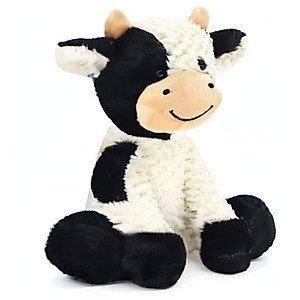 HWD 9.8'' Soft Cow Plush Dolls Stuffed Animals Toys Gifts for Kids, Toddler, Birthday, Valentines, Christmas (Sitting)
