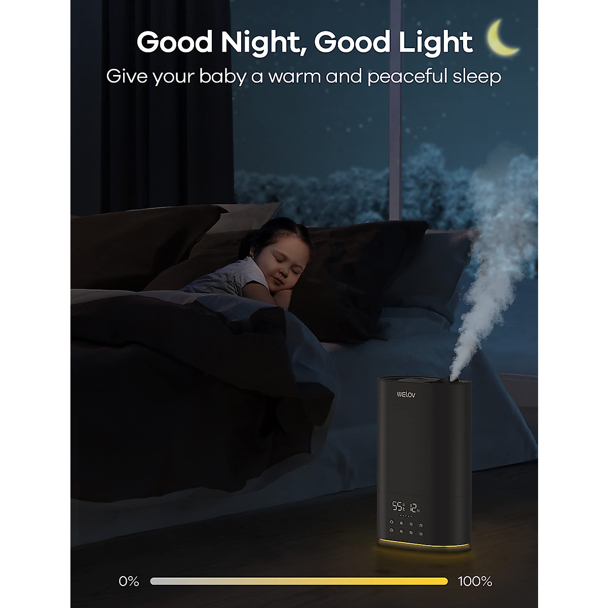 WELOV BoostMist Cool Mist Humidifier for Large Room, Smart Humidifier for Bedroom, 6L Home Humidifier for Plants, Quiet Ultrasonic Humidifier for Baby with APP/Voice Control, Auto Mode, H500 Pro