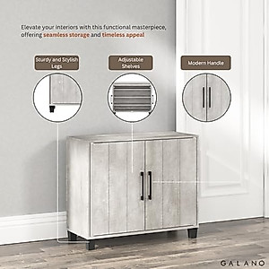 Galano Lucca 12 Pair Shoe Storage with Adjustable Shelf, Wood Freestanding Organizer for Entryway, Small Narrow Shoe Rack Cabinet, Easy Assembly, 13.1" D x 31.1" W x 26.2" H, Dusty Grey Oak