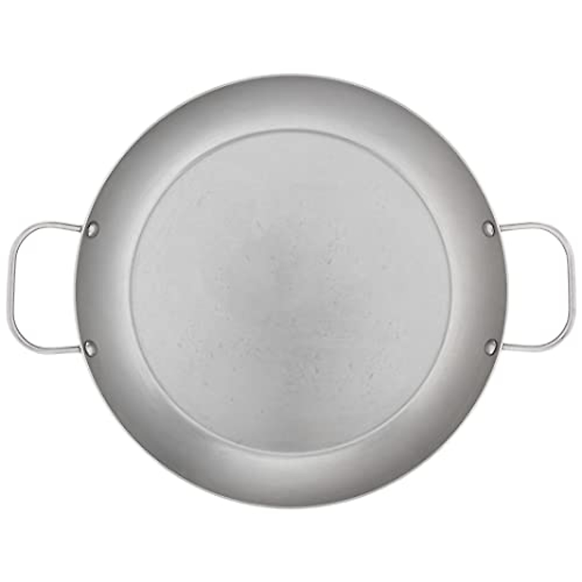 Mauviel M'Steel Black Carbon Natural Nonstick Paella Pan With Iron Handles, 14.2-in, Suitable For All Cooking Surfaces, Made in France