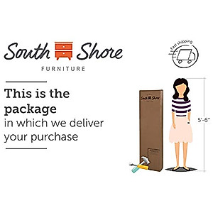 South Shore Summertime Bookcase Headboard, Twin, Pure White