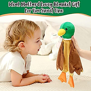 Eunikroko Baby Security Blanket Mallard Duck Soft Baby Lovey Unisex Lovie Gifts Plush Snuggle Stuffed Animal Cuddle Blanket Shower Gift for Newborn Kids Toddler Hunting Themed Decor Bedroom