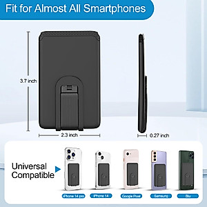 Senose Phone Wallet, Phone Card Holder Stick On Credit Card Holder for Back, Phone Pocket Sleeve Compatible for iPhone 14/13/12/11 Android Smartphone