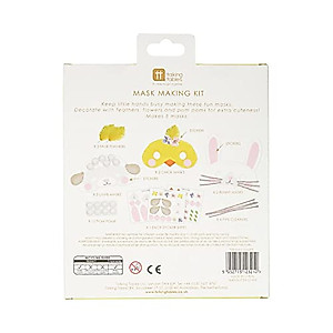 Talking Tables Easter Mask Making Craft Kit for Kids - Pack of 6 | Children Art Supplies, Fun Activities, Decorate for an Egg Hunt, Parade, Creative Gift (TSBUNNY-Masks)