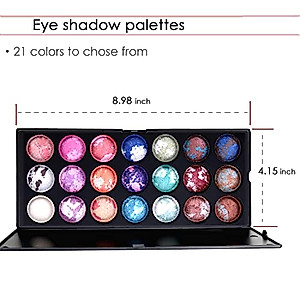 21 Color Everfavor Makeup Palette Shimmer Eyeshadow Palettes Baked Eye Shadows Cosmetics Pallet with Galaxy Colors (21 Color, 04)