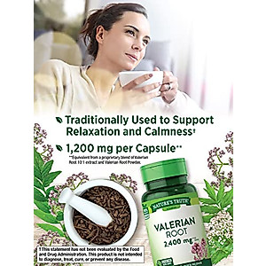 Nature's Truth Valerian Root Capsules | 2400mg | 90 Count | Non-GMO & Gluten Free Supplement