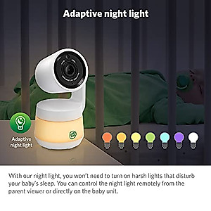 LeapFrog LF930HD 1080p Smart WiFi Remote Access Baby Monitor, 360° Pan & Tilt, 7” 720p HD Display, Color Night Light, Color Night Vision, Two-Way Intercom, Smart Sensors