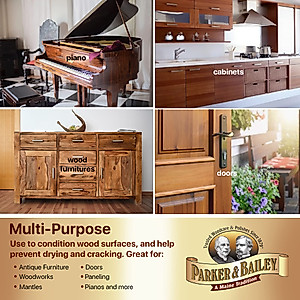 Parker & Bailey Furniture Cream - Multisurface Wood Cleaner and Polish Furniture Quick Shine Restorer Protector Kitchen Cabinets Surface Cleaner House Cleaning Supplies Home Improvement