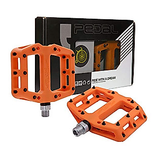 MZYRH Mountain Bike Pedal 9/16" 3 Sealed Bearings Lightweight Non-Slip Nylon Fiber Bicycle Platform Pedals for Road BMX MTB
