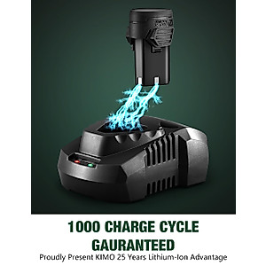 KIMO Cordless Electric Ratchet Wrench Set, 40 Ft-lbs, 400 RPM, 3/8" 12V Cordless Ratchet Kit w/ 60-Min Fast Charge, Variable Speed Trigger, 2-Pack Lithium-Ion Batteries, 8 Sockets