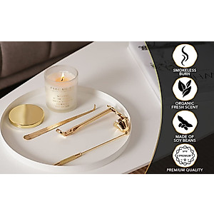 Fire Me Up Apple 8 oz Soy Candle with Metal Wick Trimmer, Snuffer, Wick Dipper Gift Set, Motivational Soy Candle, Cotton Wicked Candles with Reusable Glass Jar for Birthday Mother's Day Gift