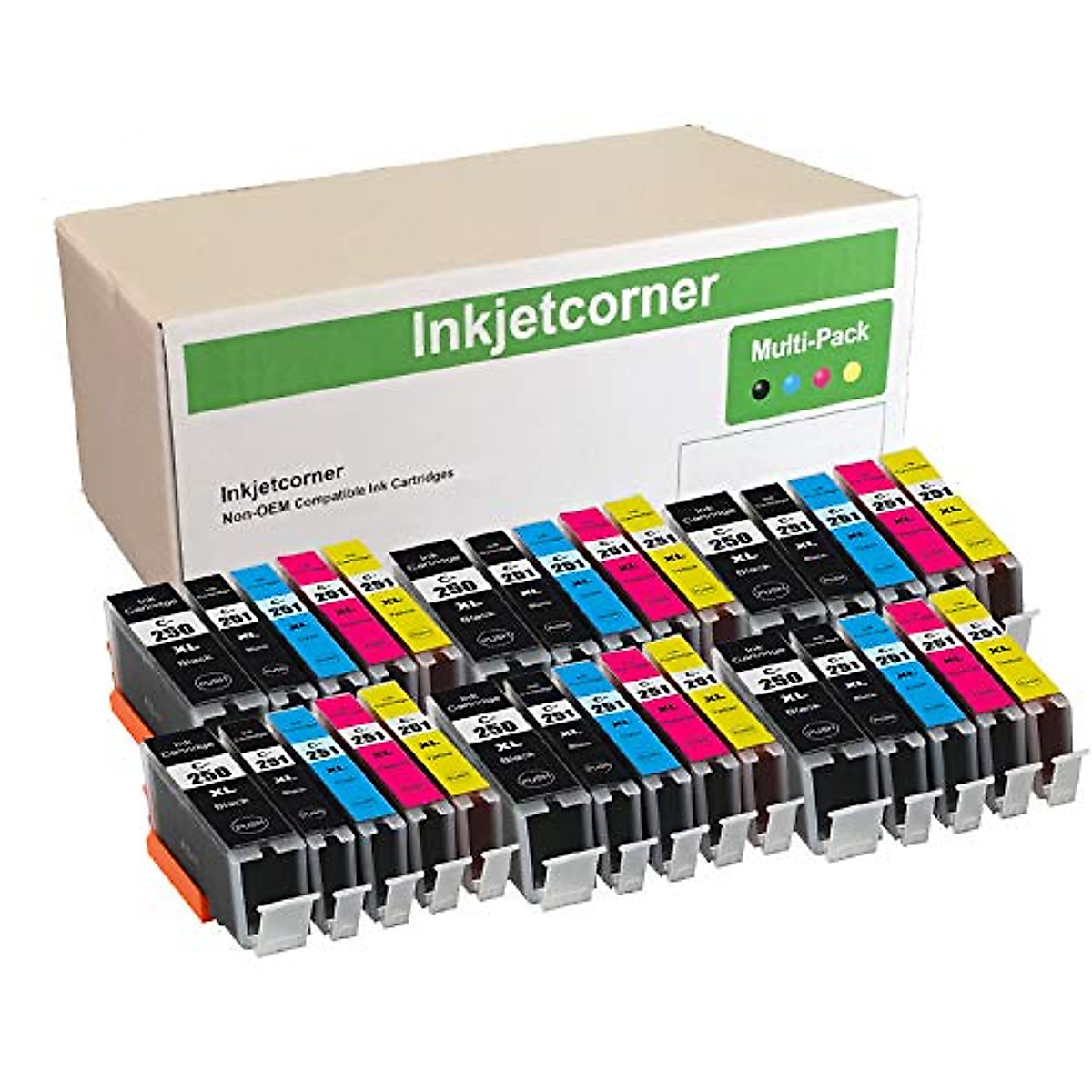 Inkjetcorner Compatible Ink Cartridges Replacement for PGI-250XL CLI-251XL PGI 250 CLI 251 for use with MX922 MG5520 MG5522 MG5620 MG5420 MX722 MG6420 (30 Pack)
