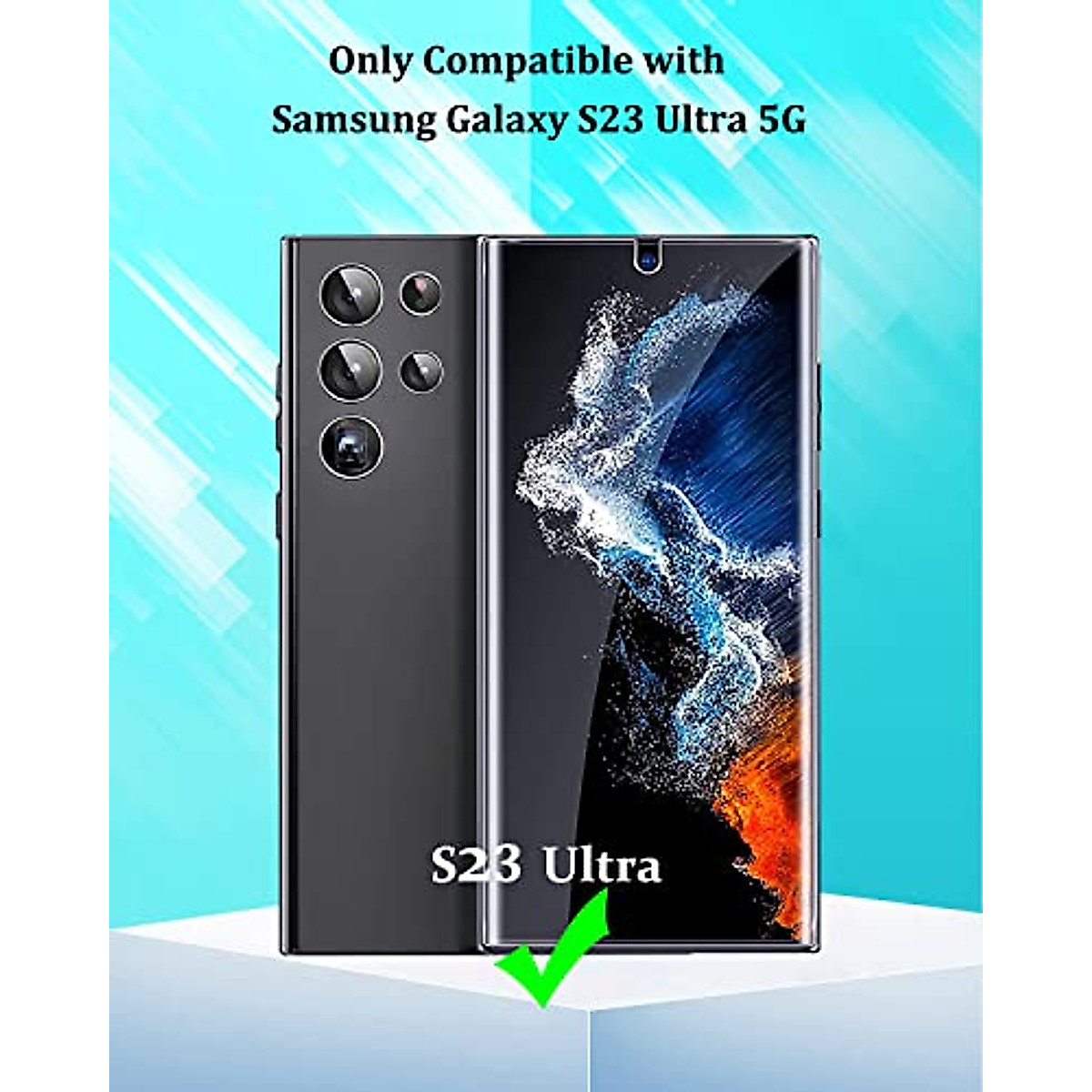 Kanosan Compatible for Samsung Galaxy S23 Ultra Privacy Screen Protector with Tempered Glass Camera Lens Protector, Flexible Anti-Spy TPU Film [Support Fingerprint ID] for Galaxy S23 Ultra 5G