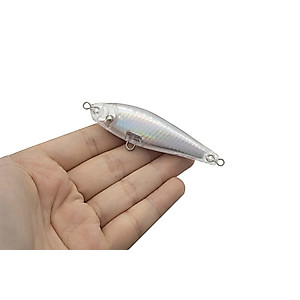 10PCS Unpainted Lure Blanks 6.82g 7.7cm JXN11 with 6mm Free Fishing Eye Crankbait Baits Simulation Blank Body Clear Hard Baits Trout Salmon Minnow Lure Popper Lures Topwater Freshwater JXN11