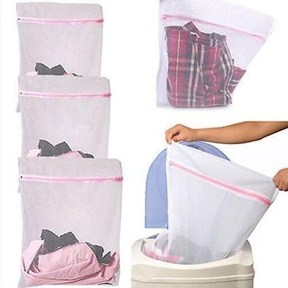 1Pc Mesh Laundry Bag Underwear Clothes Laundry Bra Lingerie Bags Laundry Washing Machine Net Mesh Bag for Garment, Underwear, Sock, Clothes, Sweater, Travel 30cmx40cm| Durable Design