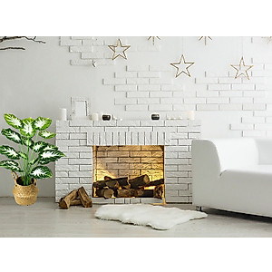 Rozwkeo Artificial Plants Fake Turtle Tree Leaves with Stems 29" Tall Faux Palm Tree Large Monstera Leaf Imitation Frond Tropical Plant Greenery Floral Jungle Party Indoor Outdoor Garden Decoration