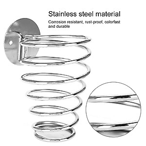 Hair Dryer Holder, Wall Mount Spiral Blow Dryer and Hair Care Tool Stand Rack Hanger Space Saver Organizer for Bathroom Washroom Storage