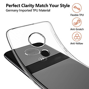 SNOSHO for Moto G7 Slim Case,Thin TPU Silicone Soft Flexible Skin Gel Anti-Scratch Shockproof Protective Cases Cover for Motorola G7, Crystal Clear