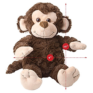 Dragon Drew Elephant and Monkey Stuffed Animals - 2 Soft Plush Animal Toys for Baby, Toddler and Kids - Cute and Cuddly Friends for Boy or Girl - Great Gift for Easter, Christmas, Birthday